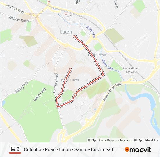 3 Route: Schedules, Stops & Maps - New Town (Updated)