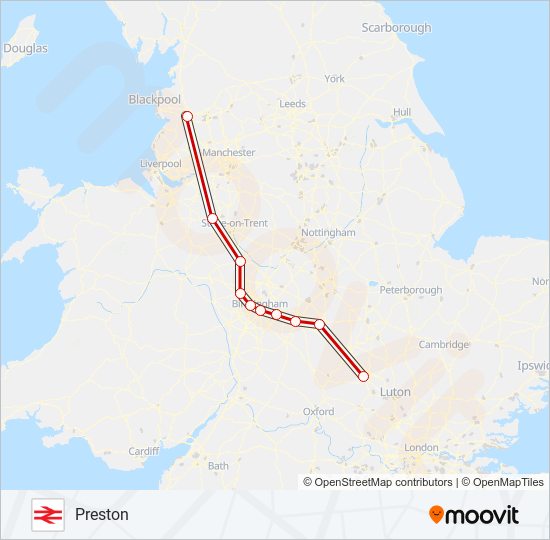avanti west coast Route: Schedules, Stops & Maps - Preston (Updated)