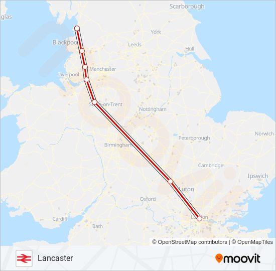 avanti west coast Route: Schedules, Stops & Maps - Lancaster (Updated)