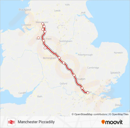 AVANTI WEST COAST Route: Schedules, Stops & Maps - Manchester ...