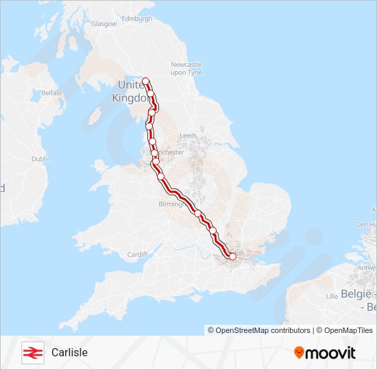 AVANTI WEST COAST Route: Schedules, Stops & Maps - Carlisle (Updated)