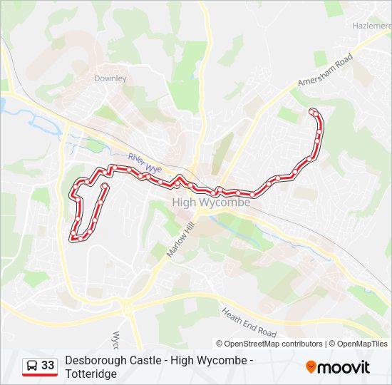 33 Route: Schedules, Stops & Maps - Totteridge (Updated)