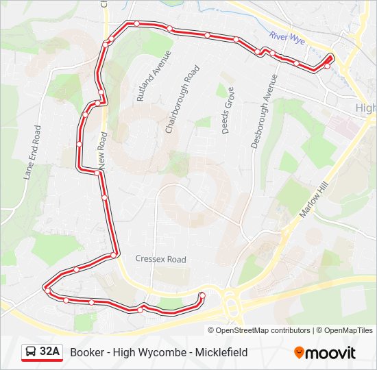 32a Route: Schedules, Stops & Maps - High Wycombe (Updated)