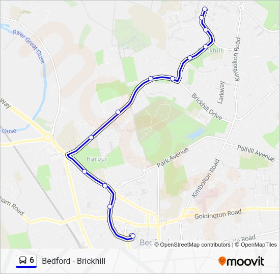 6 Route: Schedules, Stops & Maps - Brickhill (Updated)