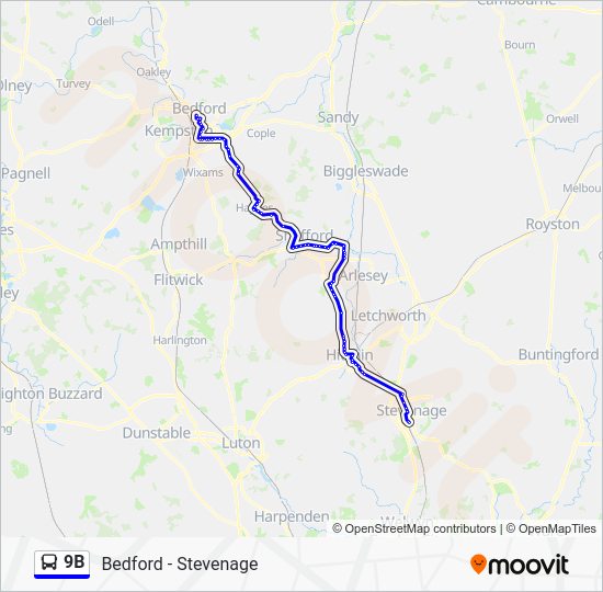 9B Route: Schedules, Stops & Maps - Bedford (Updated)