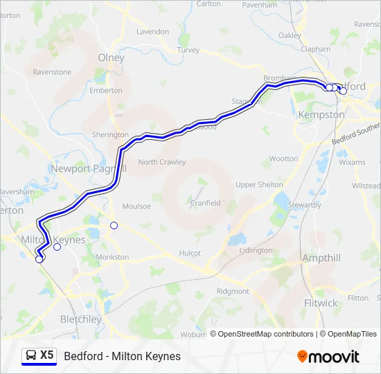 X5 Route: Schedules, Stops & Maps - Central Milton Keynes (Updated)