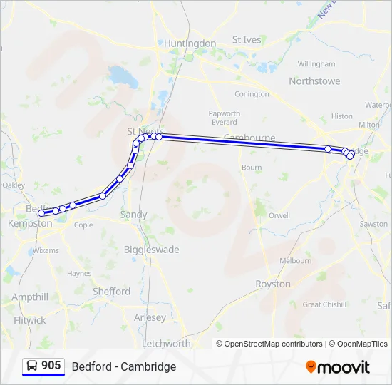 905 Route: Schedules, Stops & Maps - Cambridge (Updated)
