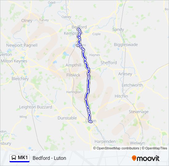 MK1 Route: Schedules, Stops & Maps - Luton Town Centre (Updated)
