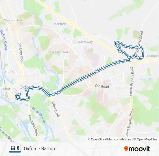 8 Route: Schedules, Stops & Maps - Oxford City Centre (Updated)