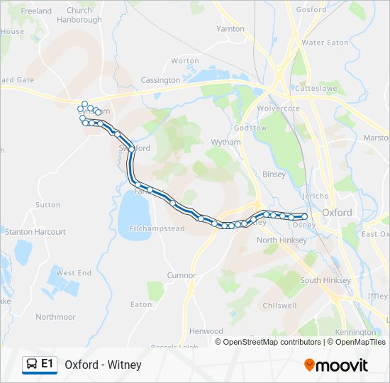 E1 Route: Schedules, Stops & Maps - Eynsham (Updated)