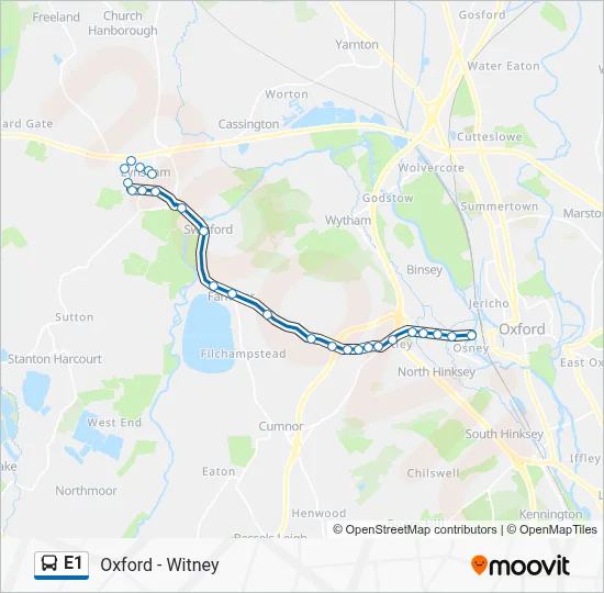 E1 Route: Schedules, Stops & Maps - Eynsham (Updated)