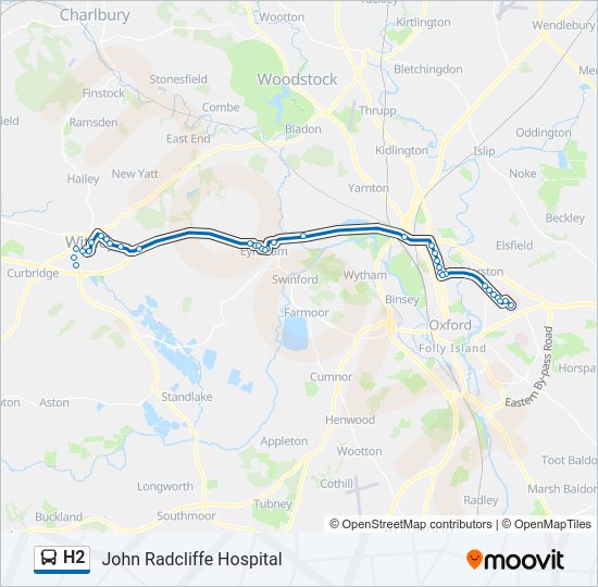 H2 Route: Schedules, Stops & Maps - John Radcliffe Hospital (Updated)