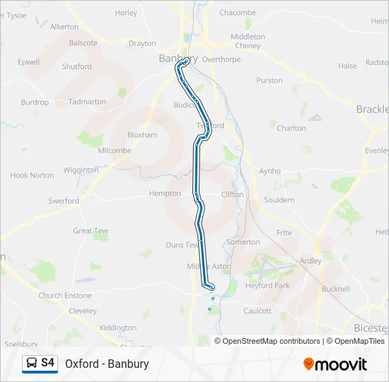 S4 Route: Schedules, Stops & Maps - Banbury Town Centre (Updated)