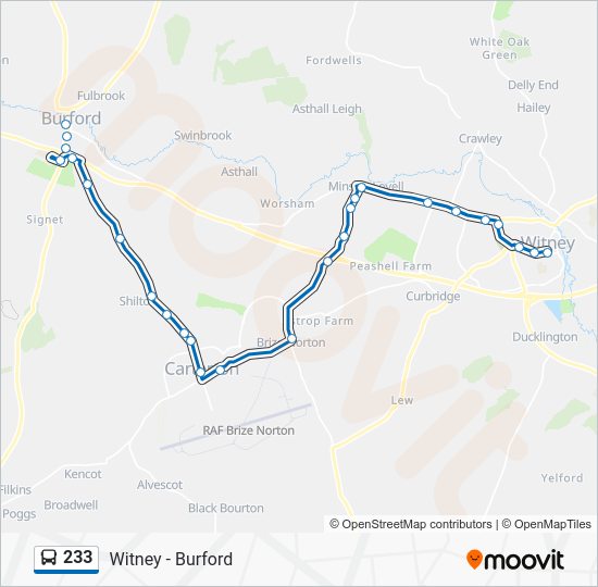 233 Route: Schedules, Stops & Maps - Burford (Updated)
