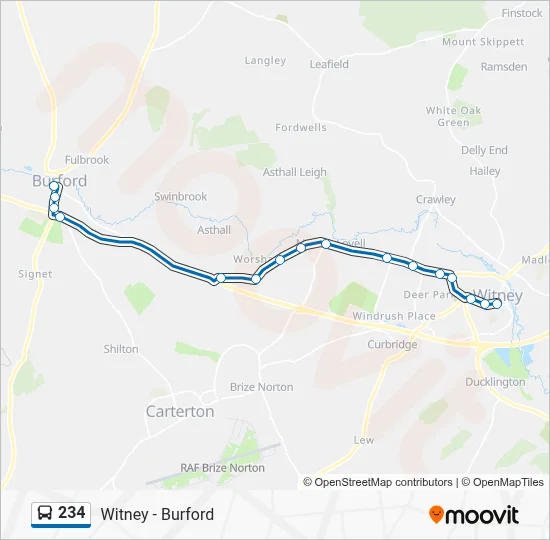 234 Route: Schedules, Stops & Maps - Burford (Updated)