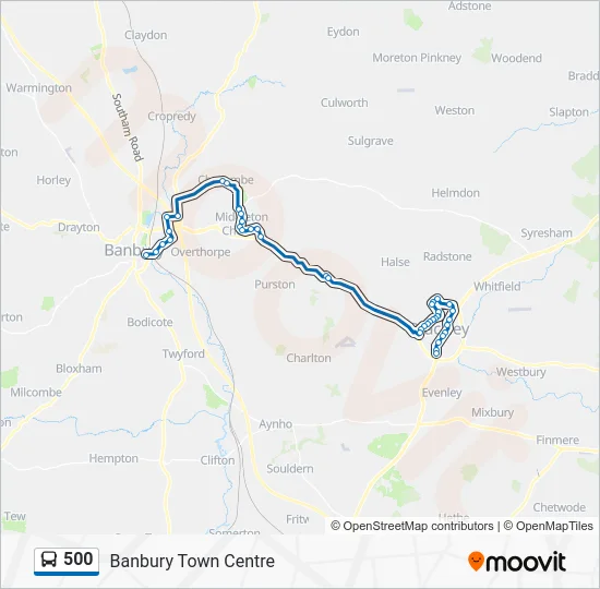 500 Route: Schedules, Stops & Maps - Banbury Town Centre (Updated)