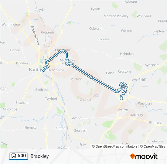 500 Route: Schedules, Stops & Maps - Brackley (Updated)