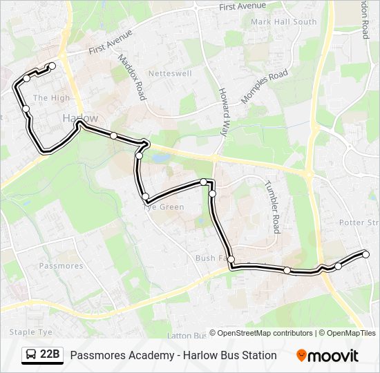 22B Route: Schedules, Stops & Maps - Potter Street (Updated)