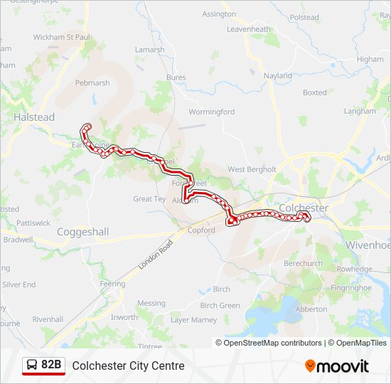 82b Route: Schedules, Stops & Maps - Colchester City Centre (Updated)