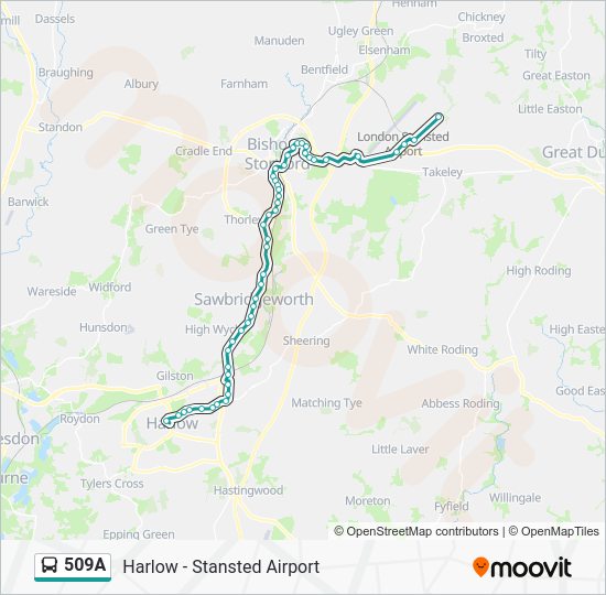 509A Route: Schedules, Stops & Maps - Stansted Airport (Updated)