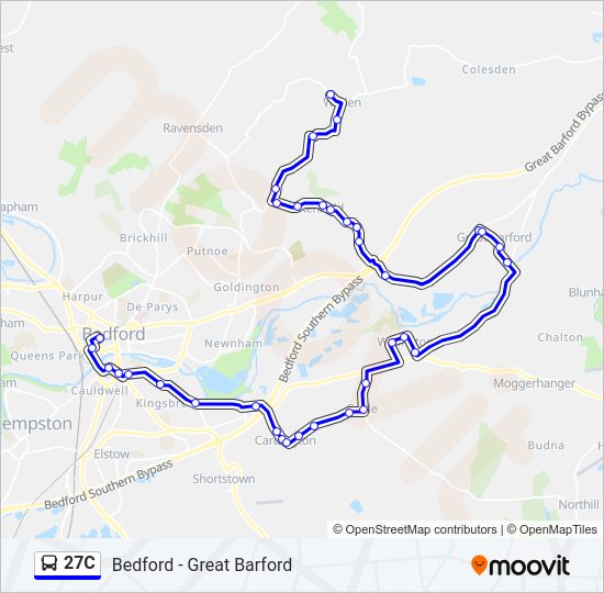 27C Route: Schedules, Stops & Maps - Bedford (Updated)