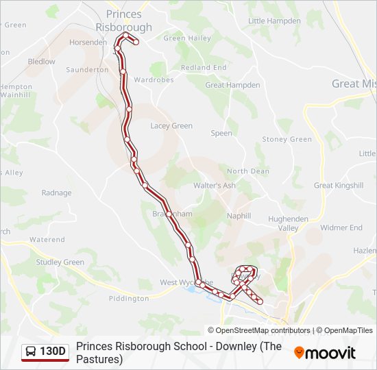 130D Route: Schedules, Stops & Maps - Princes Risborough (Updated)