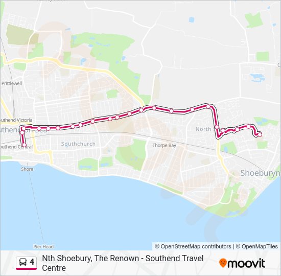 4 Route: Schedules, Stops & Maps - Southend-On-Sea (Updated)