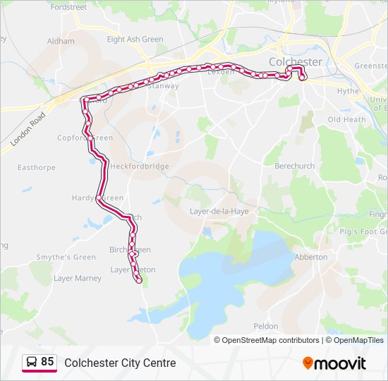 85 Route: Schedules, Stops & Maps - Colchester City Centre (Updated)