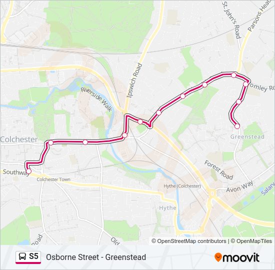 S5 Route: Schedules, Stops & Maps - Colchester City Centre (Updated)