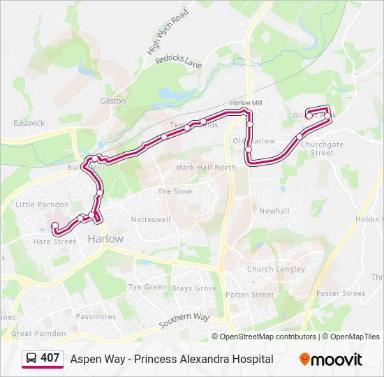 407 Route: Schedules, Stops & Maps - Old Harlow (Updated)