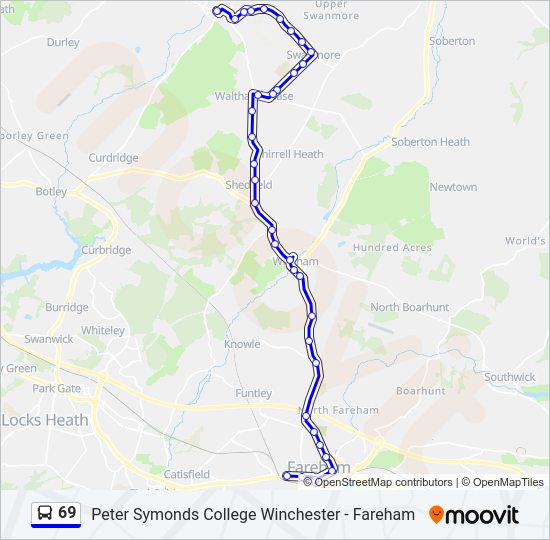 69 Route: Schedules, Stops & Maps - Bishops Waltham (Updated)