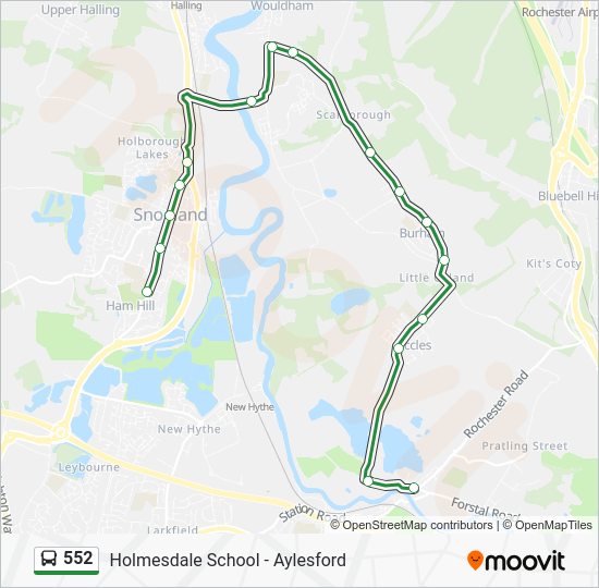 552 Route: Schedules, Stops & Maps - Aylesford (Updated)
