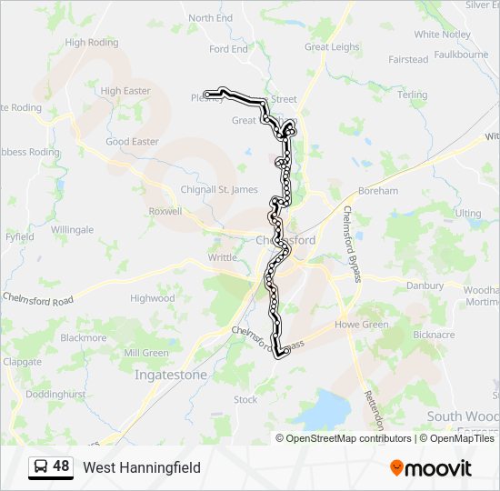48 Route: Schedules, Stops & Maps - West Hanningfield (Updated)