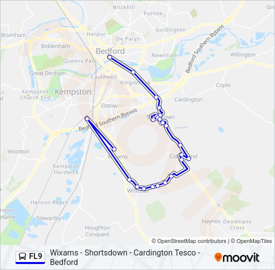 fl9 Route: Schedules, Stops & Maps - Wixams (Updated)