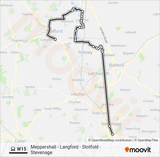 W15 Route: Schedules, Stops & Maps - Monks Wood (Updated)