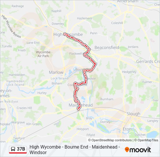 37b Route: Schedules, Stops & Maps - Maidenhead Town Centre (Updated)