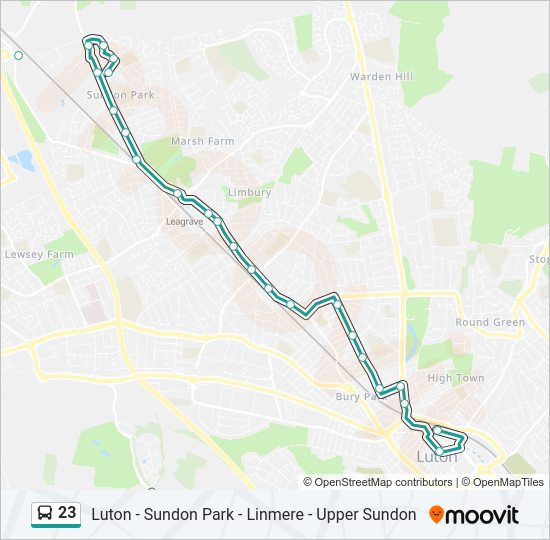 23 Route: Schedules, Stops & Maps - Sundon Park (Updated)
