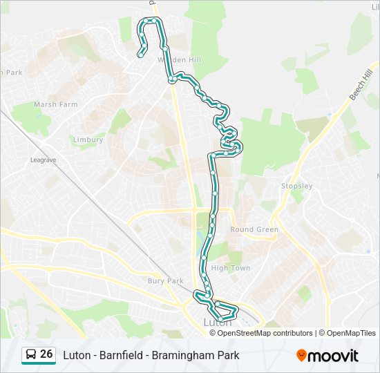 26 Route: Schedules, Stops & Maps - Bramingham Park (Updated)