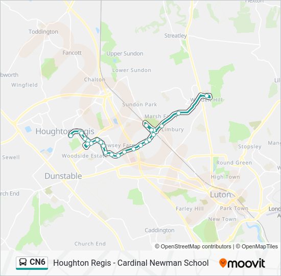 CN6 Route: Schedules, Stops & Maps - Houghton Regis (Updated)