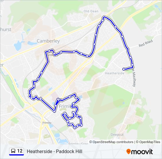 12 Route: Schedules, Stops & Maps - Heatherside (Updated)