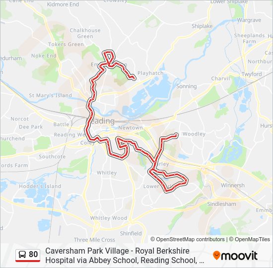 80 Route: Schedules, Stops & Maps - Caversham Park Village (Updated)