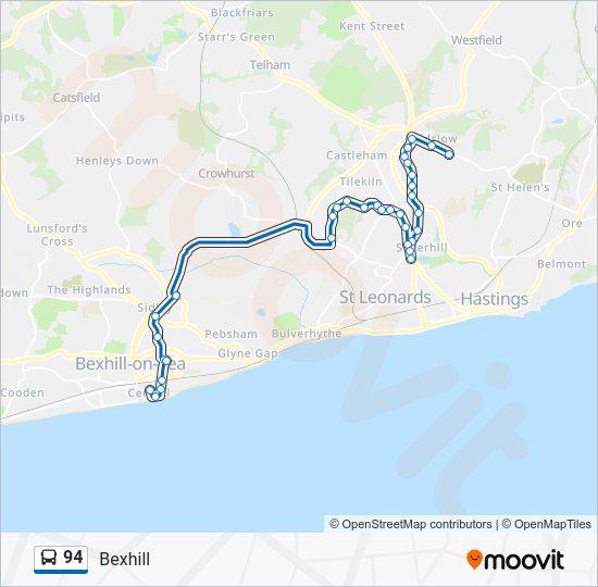 94 Route: Schedules, Stops & Maps - Bexhill (Updated)