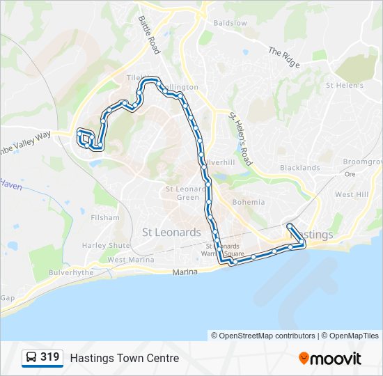 319 Route: Schedules, Stops & Maps - Hastings Town Centre (Updated)
