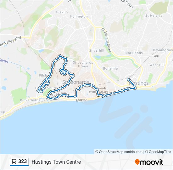 323 Route: Schedules, Stops & Maps - Hastings Town Centre (Updated)