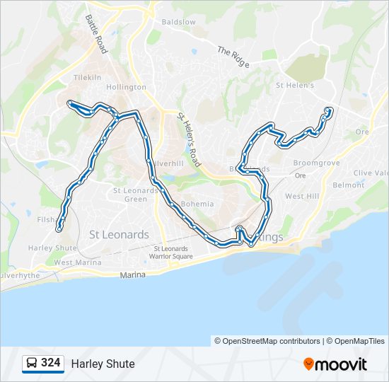 324 Route: Schedules, Stops & Maps - Harley Shute (Updated)