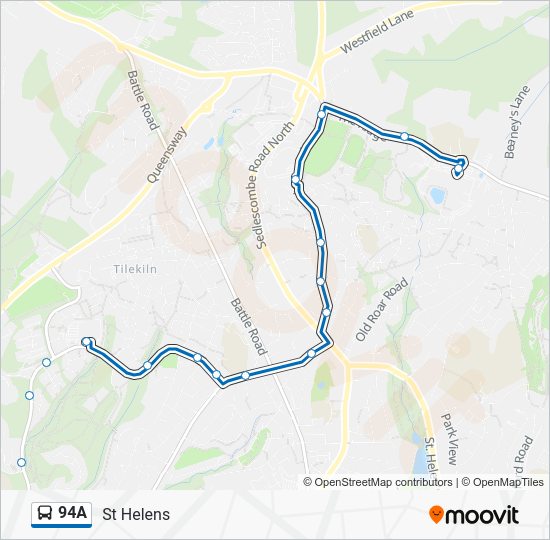 94A Route: Schedules, Stops & Maps - St Helens (Updated)