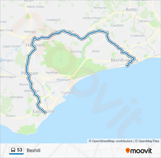53 Route: Schedules, Stops & Maps - Bexhill (Updated)