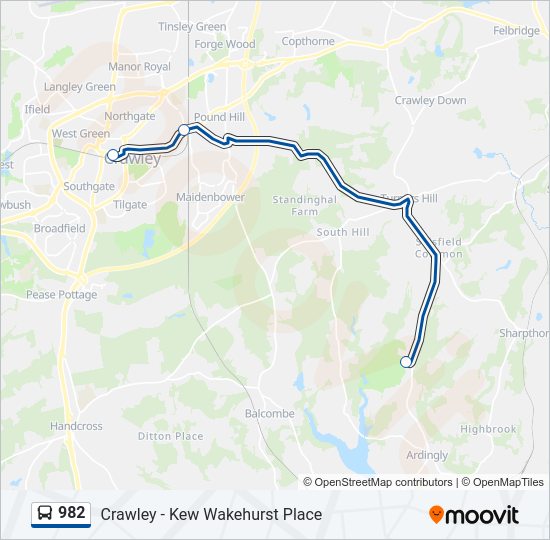 982 Route: Schedules, Stops & Maps - Wakehurst Place (Updated)