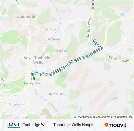 6H Route: Schedules, Stops & Maps - Tunbridge Wells (Updated)