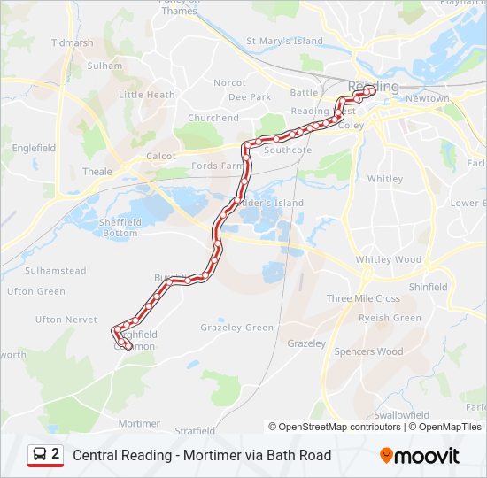 2 Route: Schedules, Stops & Maps - Reading Town Centre (Updated)